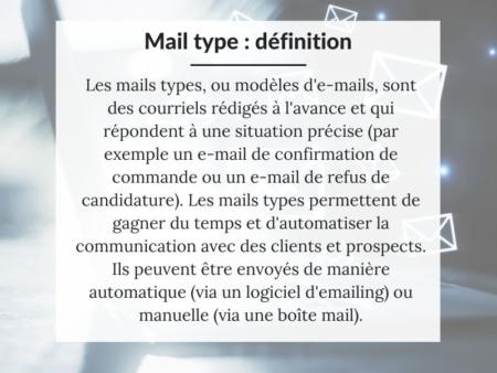 Mails types : définition et utilisation